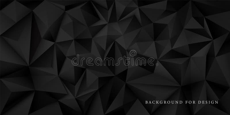 Black Vector Abstract Geometric Pattern. Dark Polygon Texture. 3d ...