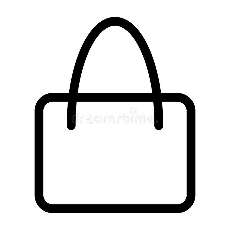 Black Vector Bag Icon on White Background Stock Vector - Illustration ...
