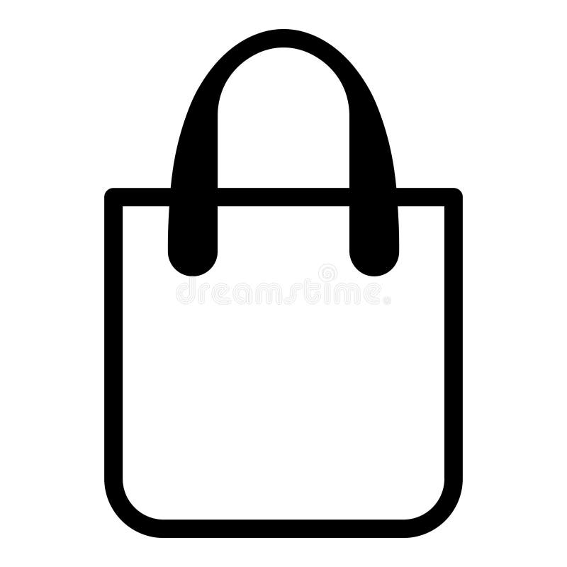 Black Vector Bag Icon on White Background Stock Vector - Illustration ...