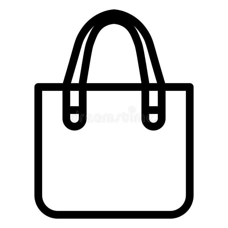 Black Vector Bag Icon on White Background Stock Vector - Illustration ...