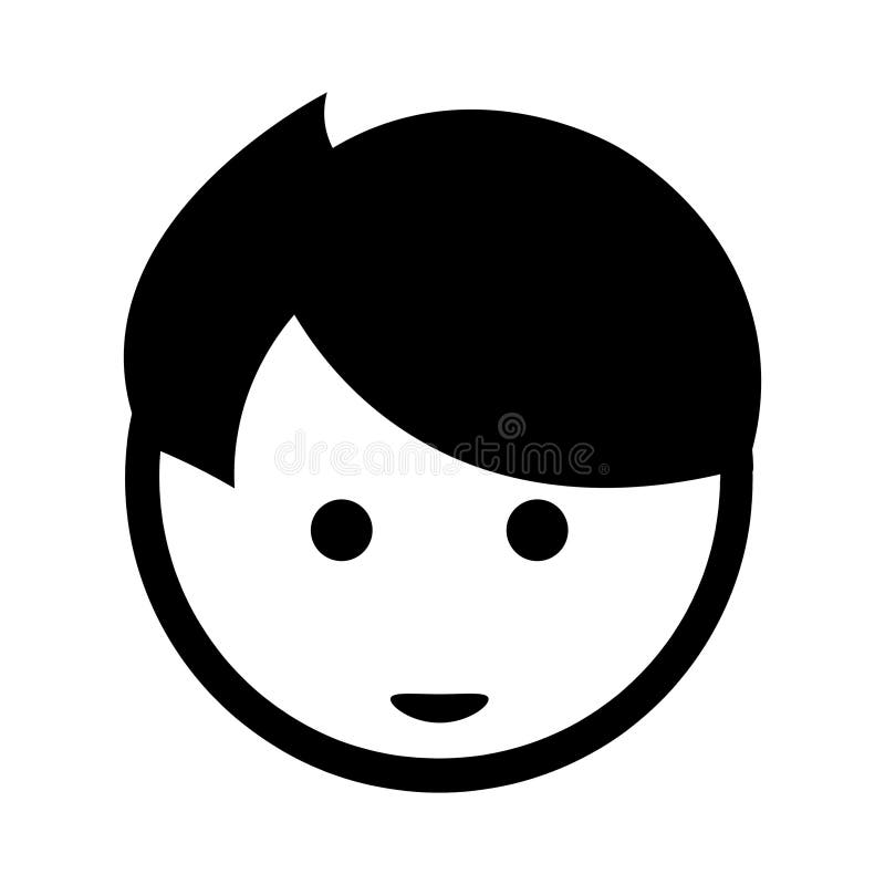 Black Vector Boy Icon on White Background Stock Vector - Illustration ...