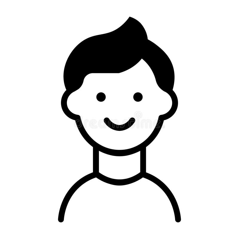 Black Vector Boy Icon on White Background Stock Vector - Illustration ...