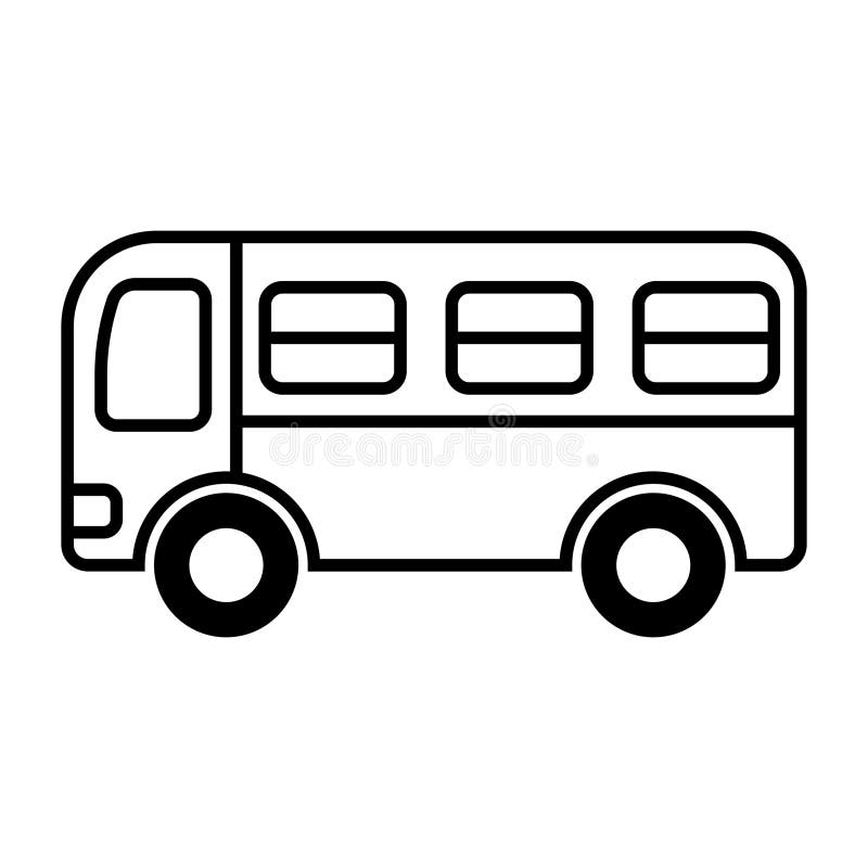 Black Vector Bus Icon on White Background Stock Vector - Illustration ...
