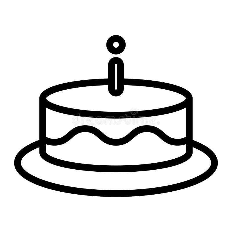 Black Vector Cake Icon on White Background Stock Vector - Illustration ...