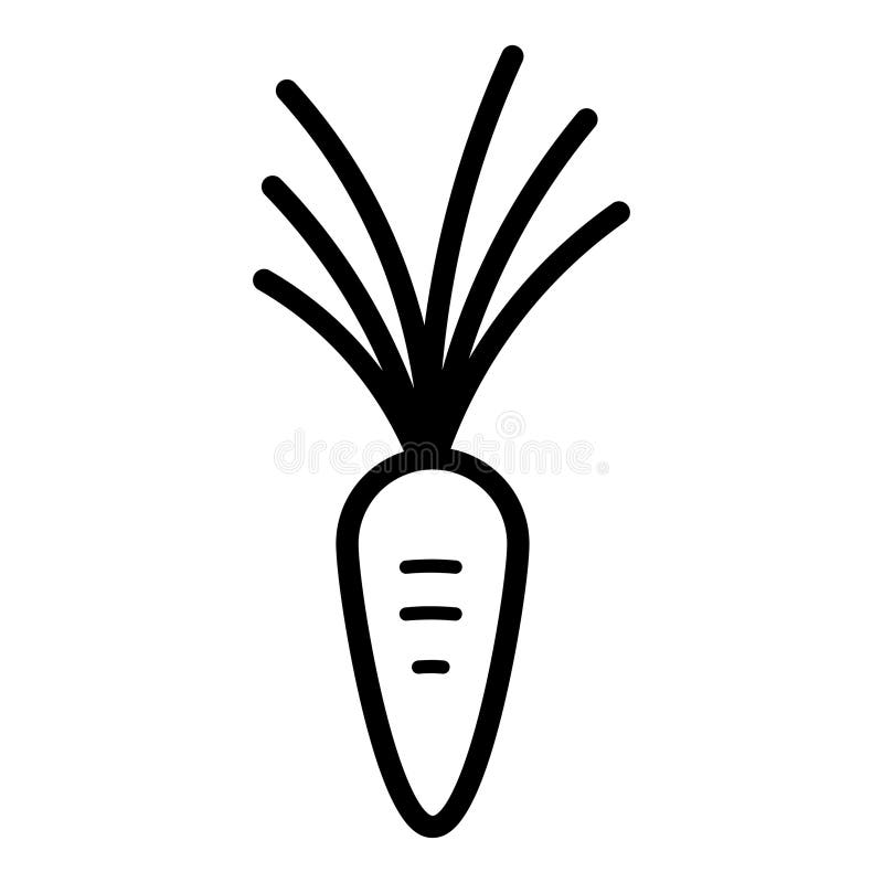Black Vector Carrot Icon on White Background Stock Illustration ...