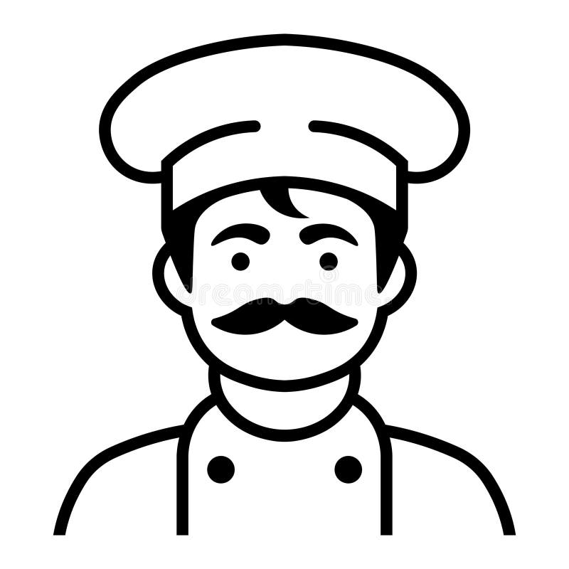 Black Vector Chef Icon on White Background Stock Vector - Illustration ...