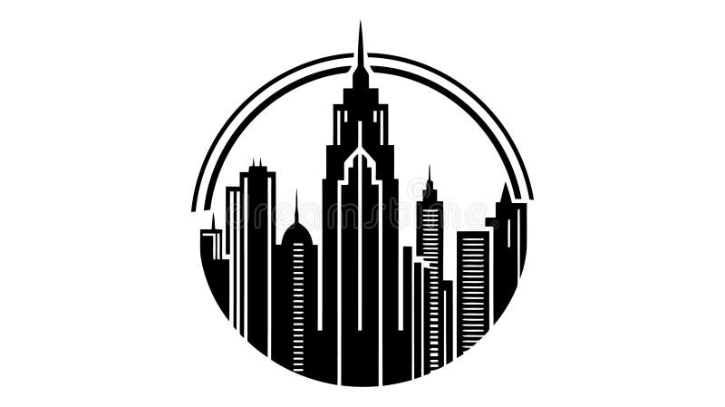 Black Vector City Silhouette with. Vector Illustration Stock Vector ...