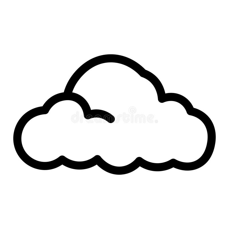 Black Vector Cloud Icon on White Background Stock Vector - Illustration ...