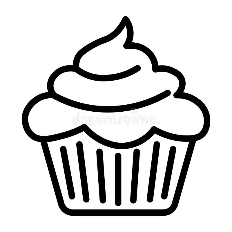 Black Vector Cupcake Icon on White Background Stock Vector ...