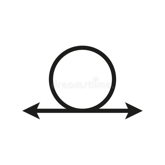 Dual Sided Arrow with Circle. Thin Long Double Ended Arrow with Round ...