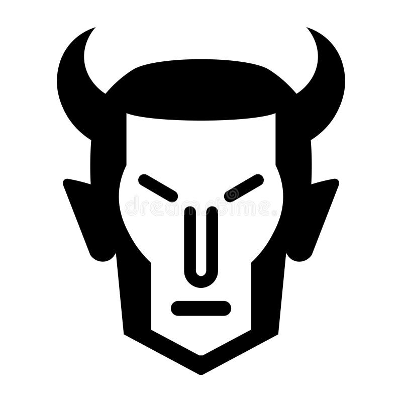 Black Vector Devil Icon on White Background Stock Vector - Illustration ...