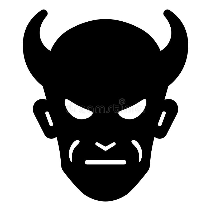Black Vector Devil Icon on White Background Stock Vector - Illustration ...