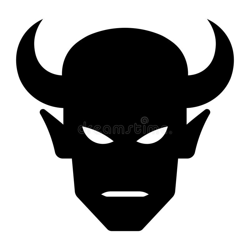 Black Vector Devil Icon on White Background Stock Vector - Illustration ...