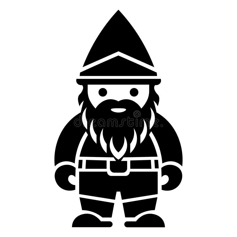 Black Vector Dwarf Icon on White Background Stock Vector - Illustration ...