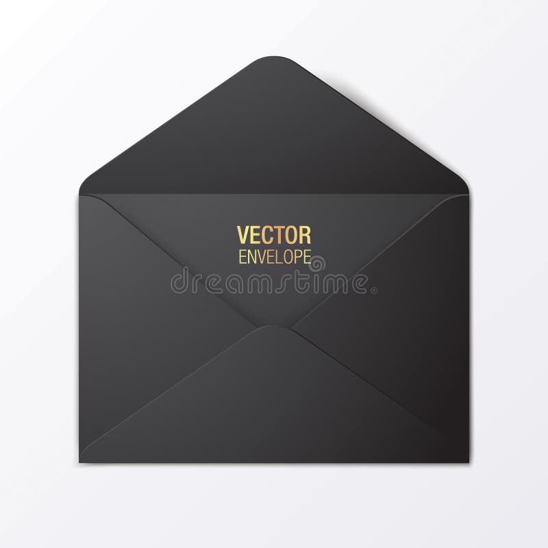 Black Vector Envelope Template. Stock Vector - Illustration of card ...