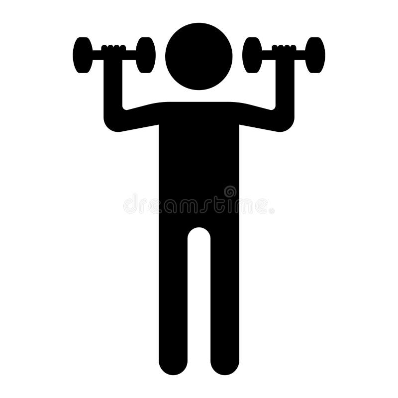 Black Vector Exercise Icon on White Background Stock Vector ...