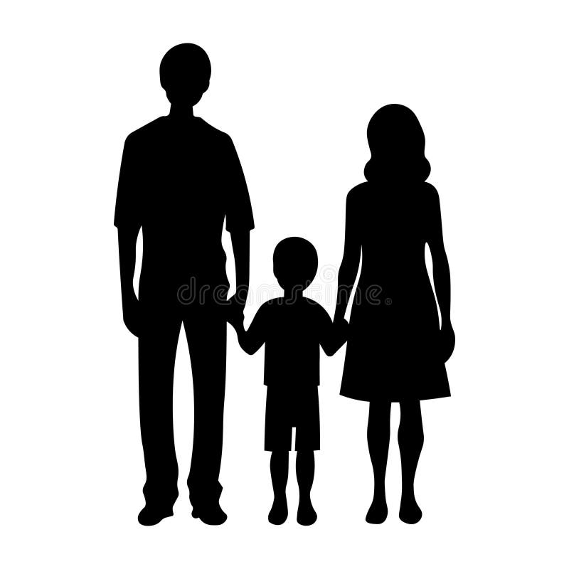 Black Vector Family Icon on White Background Stock Vector ...