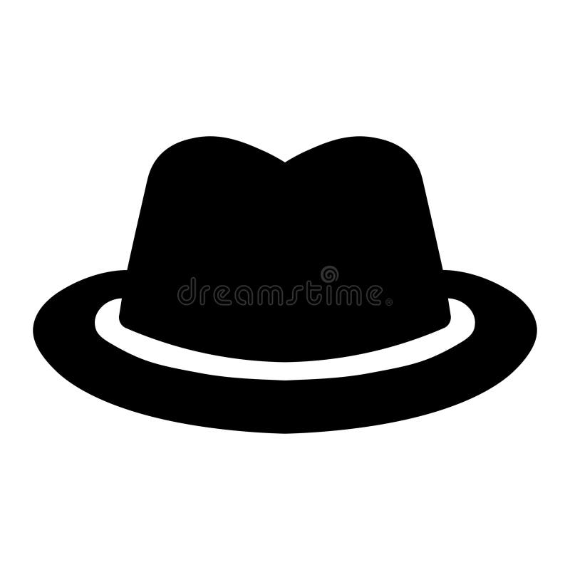 Black Vector Fedora Hat Icon on White Background Stock Vector ...