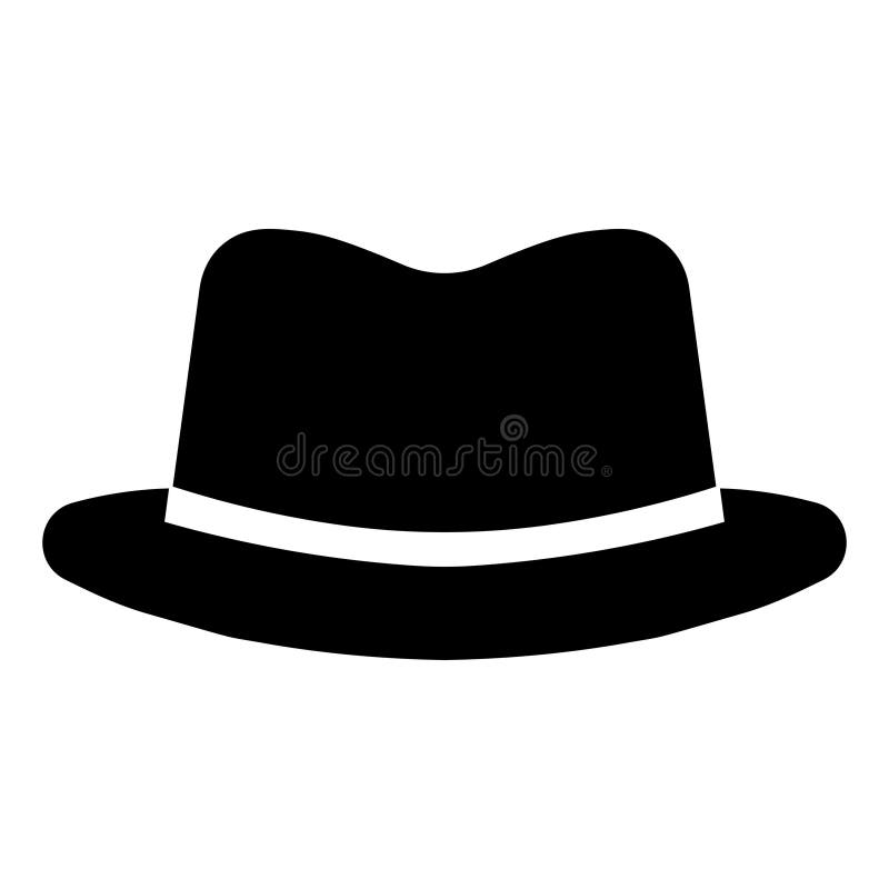 Black Vector Fedora Hat Icon on White Background Stock Vector ...