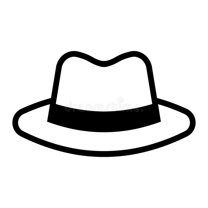 Black Vector Fedora Hat Icon on White Background Stock Vector ...
