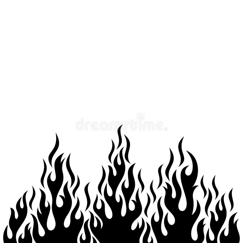 Black Vector Fire Flame Design Element Stock Vector - Illustration of ...