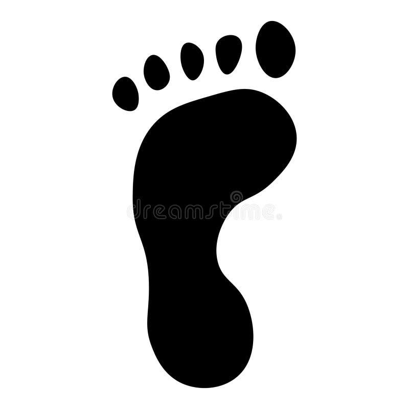 Black Vector Foot Icon on White Background Stock Vector - Illustration ...