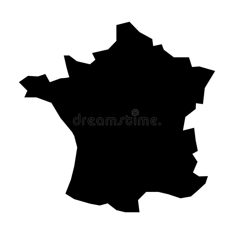 Black Vector France Map on White Background Stock Vector - Illustration ...