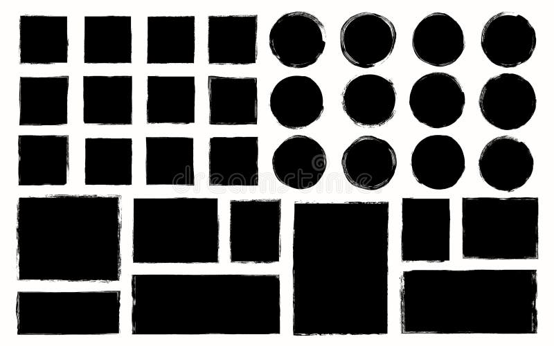 Black Vector Geometric Shapes, Rectangle, Circle, Square Text Boxes ...
