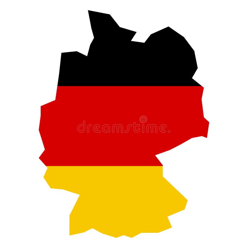 Black Vector Germany Map Flag on White Background Stock Illustration ...