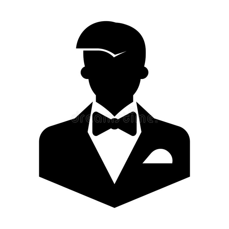 Black Vector Groom Icon on White Background Stock Vector - Illustration ...