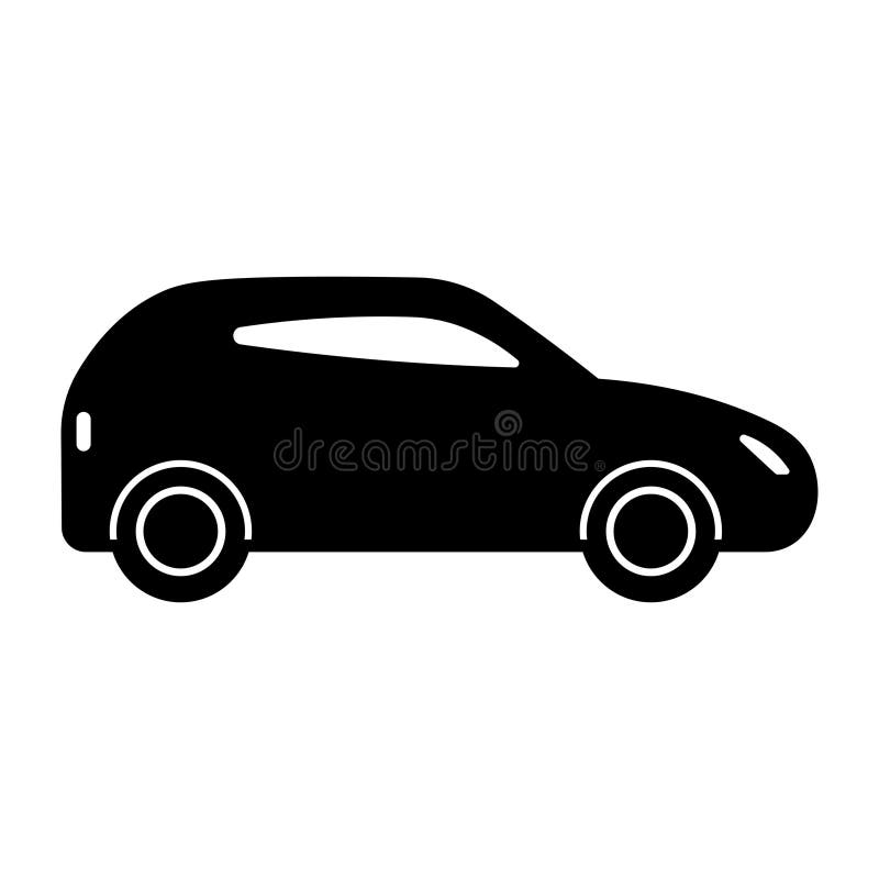 Black Vector Hatchback Icon on White Background Stock Vector ...