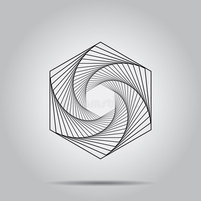 Black Vector Hexagonal Shape. Geometric Art Stock Vector - Illustration ...