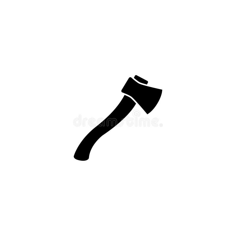 Black Vector Icon of an Axe with a Curved Handle, Perfect for Woodwork ...