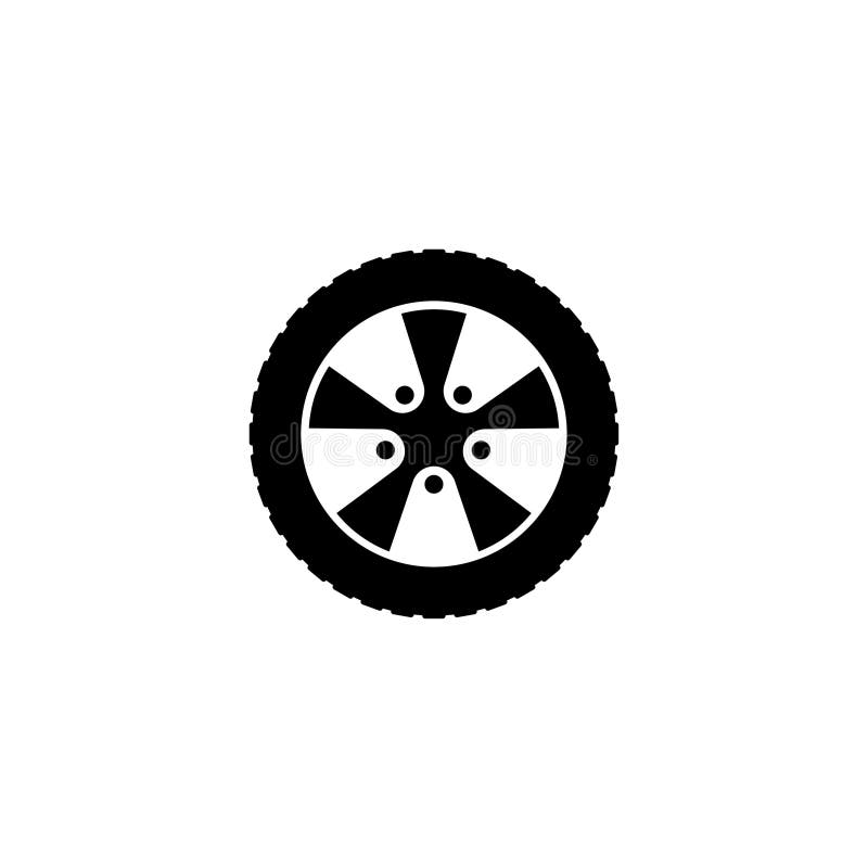 Black Vector Icon Featuring a Five-spoke Car Wheel Design Stock Vector ...