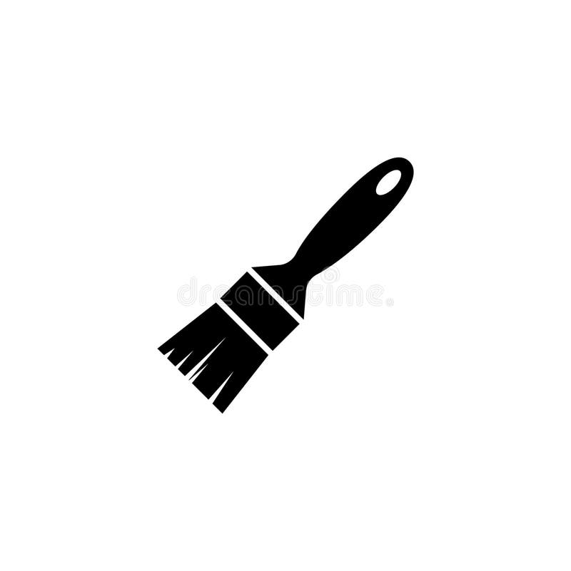 Black Vector Icon of a Paintbrush, Simple and Clean Design Stock Vector ...