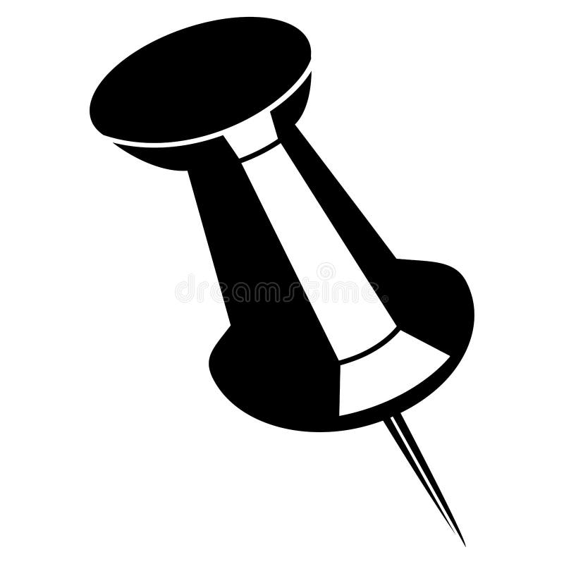 Black Vector Icon on White Background. Drawing Pin Stock Vector ...