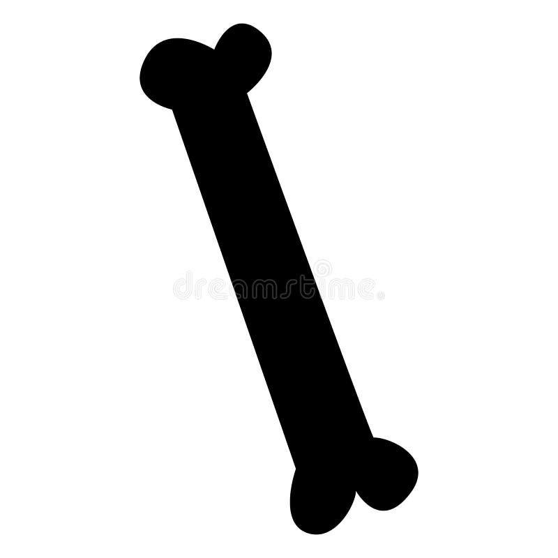 Black Vector Illustration of Bone Isolated on White Background. Bone ...