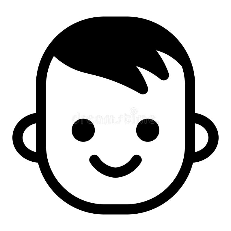 Black Vector Kid Icon on White Background Stock Vector - Illustration ...