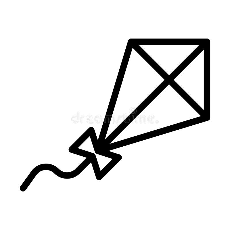 Black Vector Kite Icon on White Background Stock Vector - Illustration ...