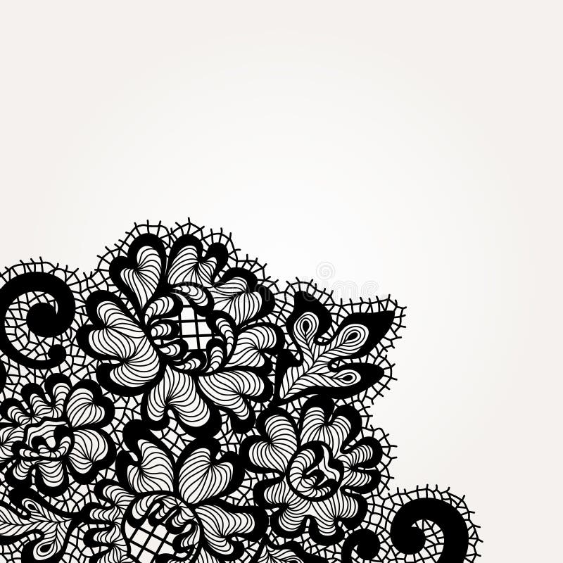 Black vector lace corner stock vector. Illustration of card - 39570414