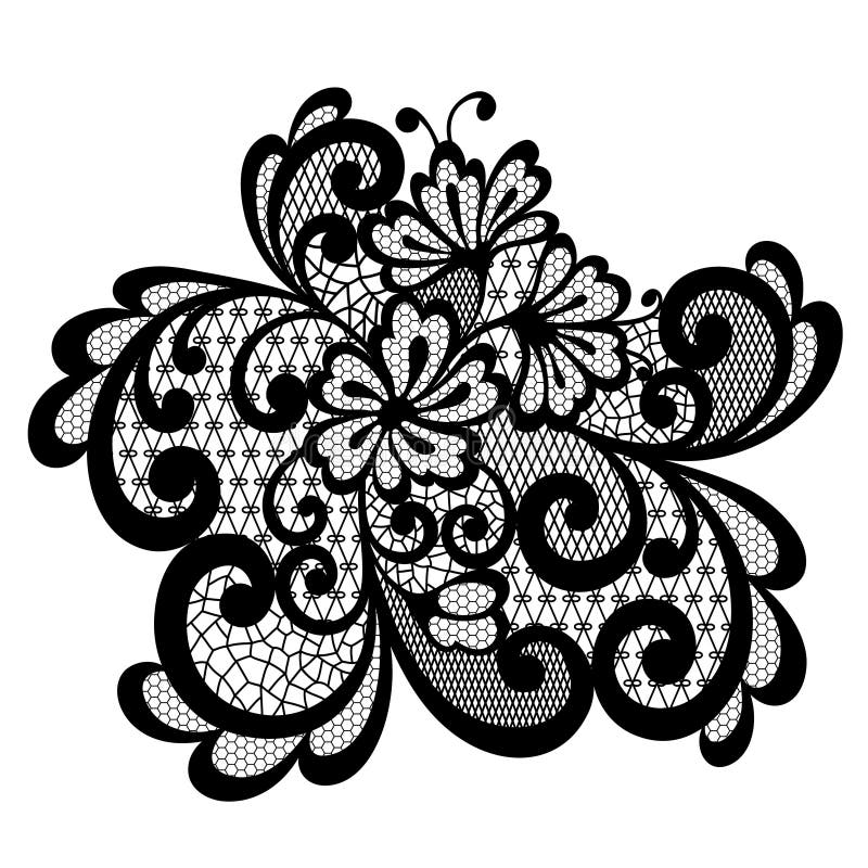Black vector lace ornament stock vector. Illustration of creative ...