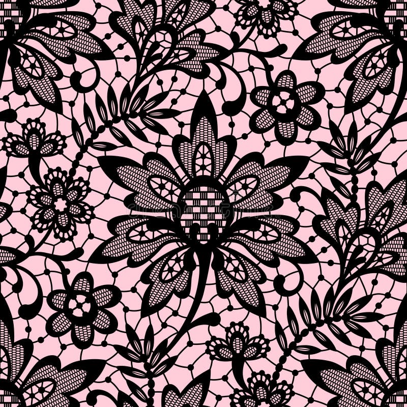 Black Vector Lace. Seamless Pattern. Stock Vector - Illustration of ...