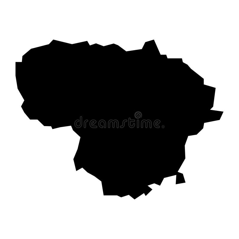 Black Vector Lithuania Map on White Background Stock Vector ...