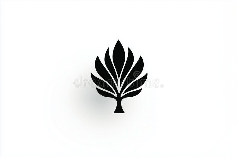 Black Vector Logo of a Tree, a Simple, Clean Design on a White ...