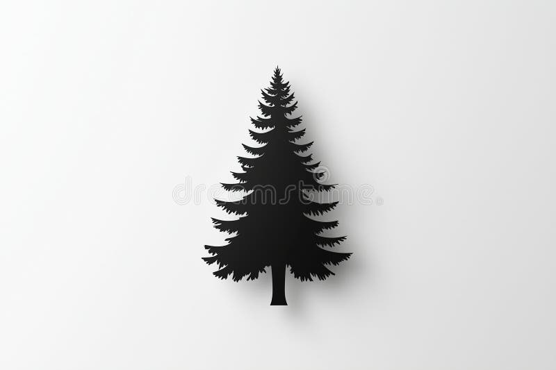 Black Vector Logo of a Tree, a Simple, Clean Design on a White ...