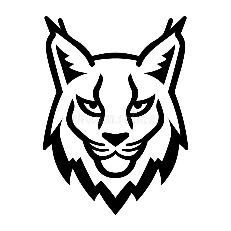 Black Vector Lynx Icon on White Background Stock Vector - Illustration ...