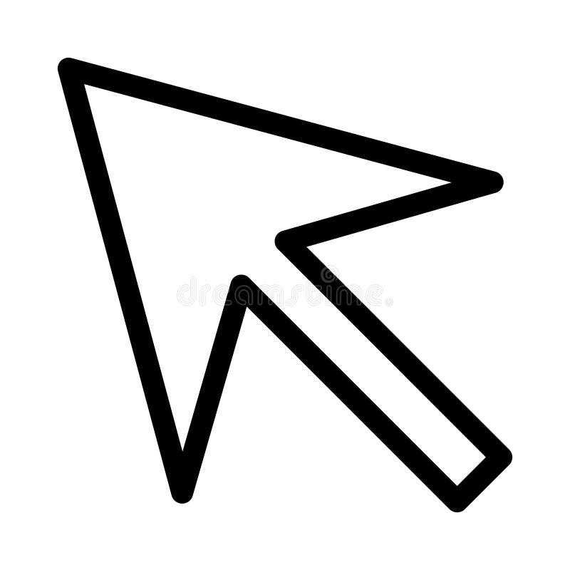 Black Vector Mouse Arrow Icon on White Background Stock Vector ...