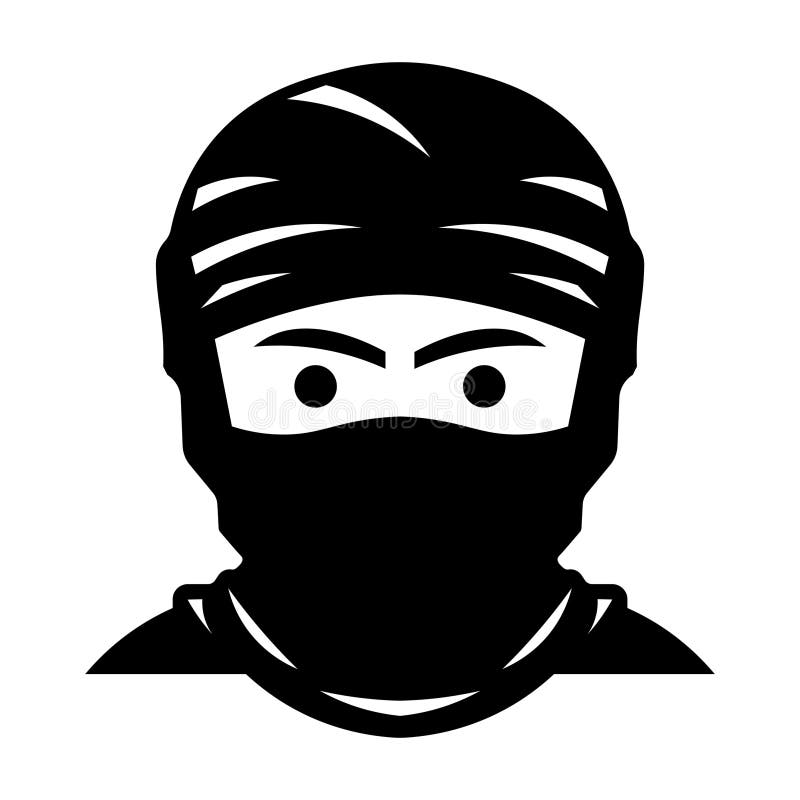 Black Vector Ninja Icon on White Background Stock Vector - Illustration ...