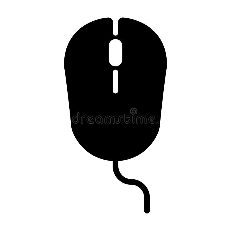 Black Vector Pc Mouse Icon on White Background Stock Vector ...