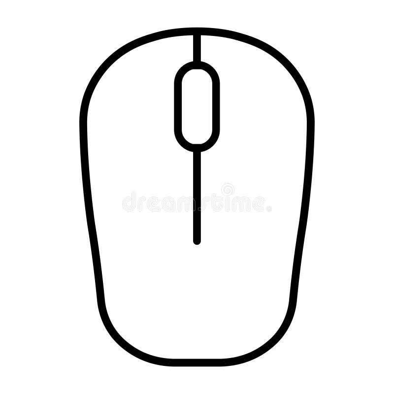 Black Vector Pc Mouse Icon on White Background Stock Vector ...